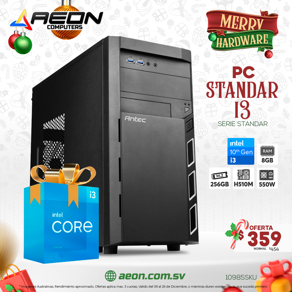 Pc Standar i3 10th, 256GB M.2, 8GB RAM | AEON